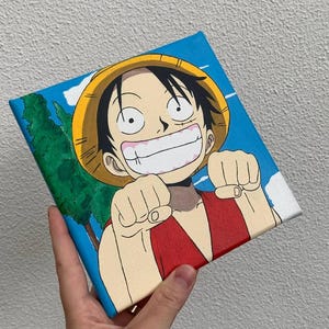 Anime Canvas Painting, Custom, One Piece, Acrylic Hand Made, Luffy - Etsy