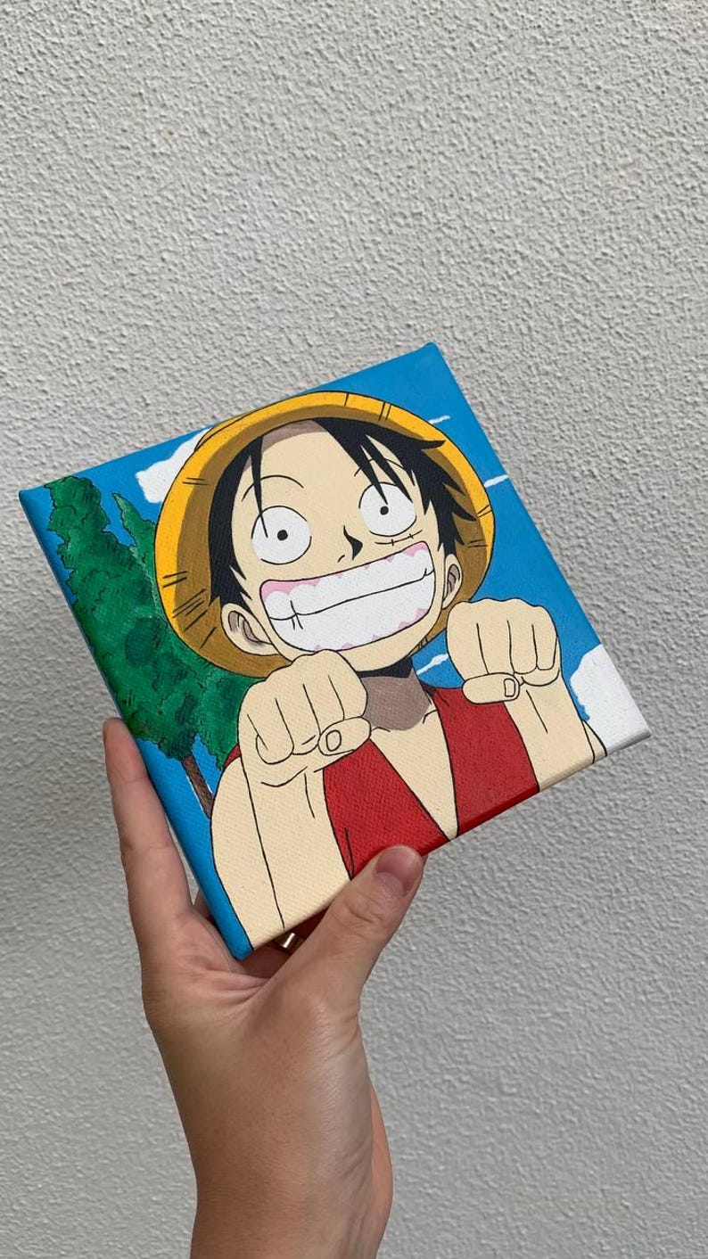 Anime Canvas Painting, Custom, One Piece, Acrylic Hand Made, Luffy - Etsy