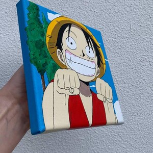 Anime Canvas Painting, Custom, One Piece, Acrylic Hand Made, Luffy - Etsy