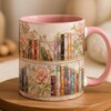 Stained Glass Bookshelf Mug Colorful Book Lover Coffee Cup With ...