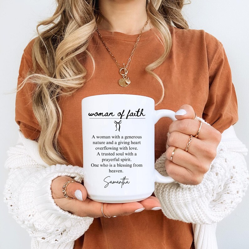 Woman of Faith Mug, Sister in Christ Gift, Christian Nonna Gift ...
