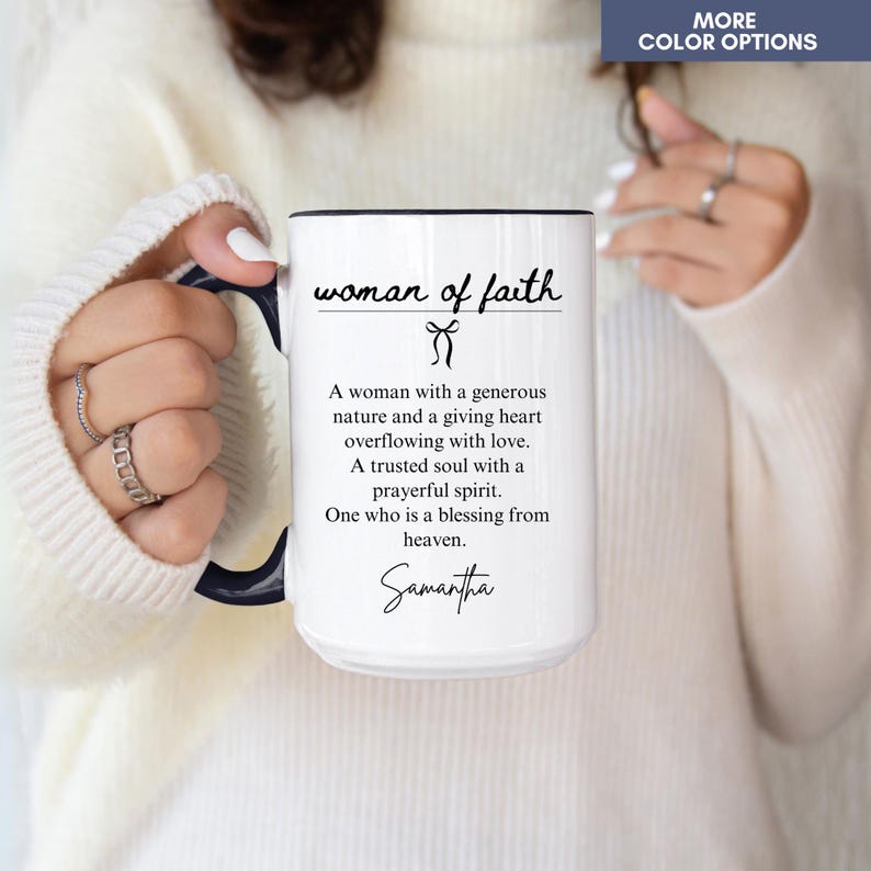 Woman of Faith Mug, Sister in Christ Gift, Christian Nonna Gift ...