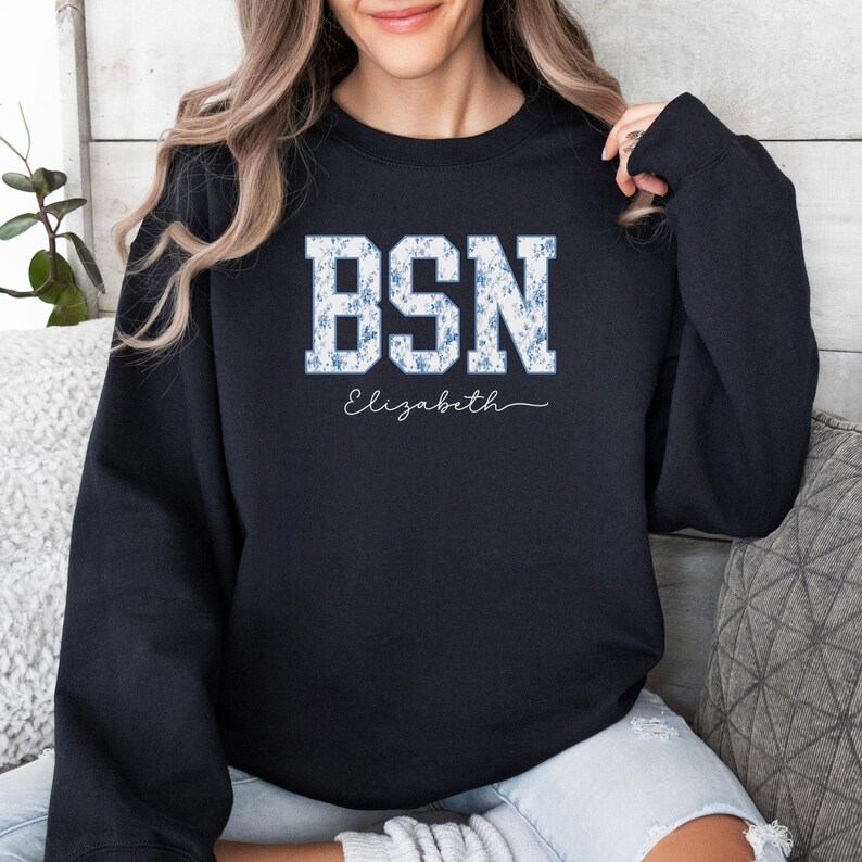 Personalized BSN Sweatshirt, Floral Nurse Gift - Etsy