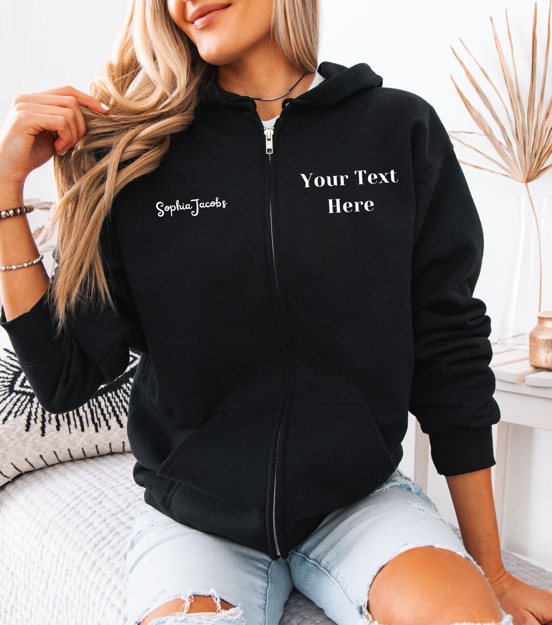 Unique Monogram Zip Sweater, Personalized Zip Sweatshirt, Custom Name ...