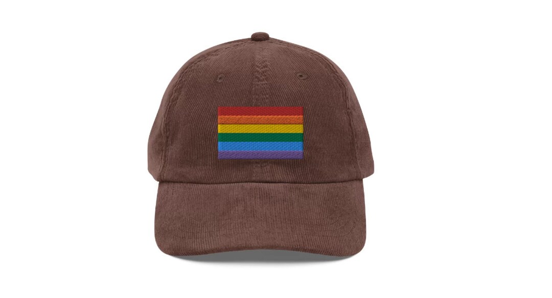 Rainbow Pride Flag Embroidery Vintage Corduroy Cap, Lgbt Hat, Lgbtq Hat ...