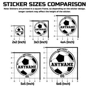 Personalized Soccer Decal Sticker, Custom Soccer Name Stickers, Player ...