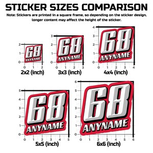 Custom Racing Decal Sticker, Personalized Sports Name Number Stickers ...