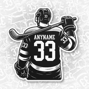 Custom Hockey Name Sticker, Player Backside Side Sticker, Personalized ...