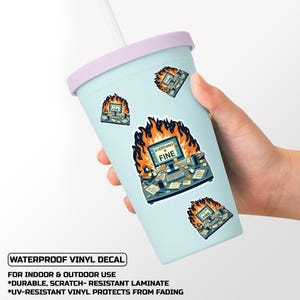 Everything is Fine Sticker, Dark Humor Stickers, Dumpster Fire Coworker ...
