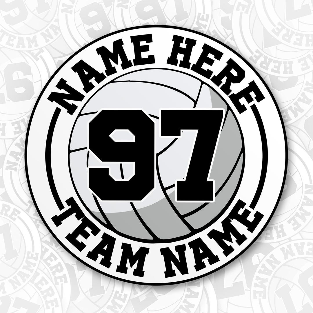 Personalized Name Volleyball Stickers, Custom Team Name Stickers ...