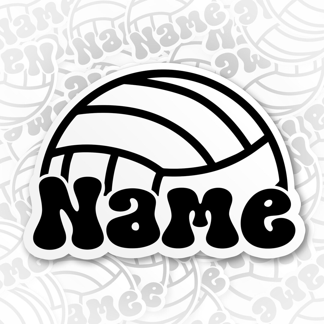 Personalized Custom Name Volleyball Sticker, Volleyball Team Customized ...