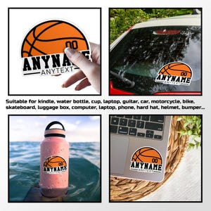 Custom Basketball Name Decal Sticker, Personalized Basketball Name ...