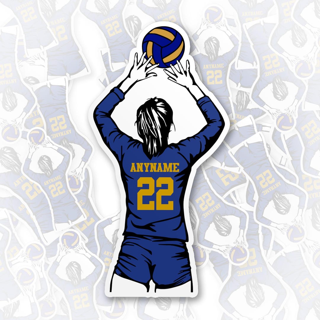 Personalized Volleyball Sticker, Custom Girl Volleyball Player Team ...