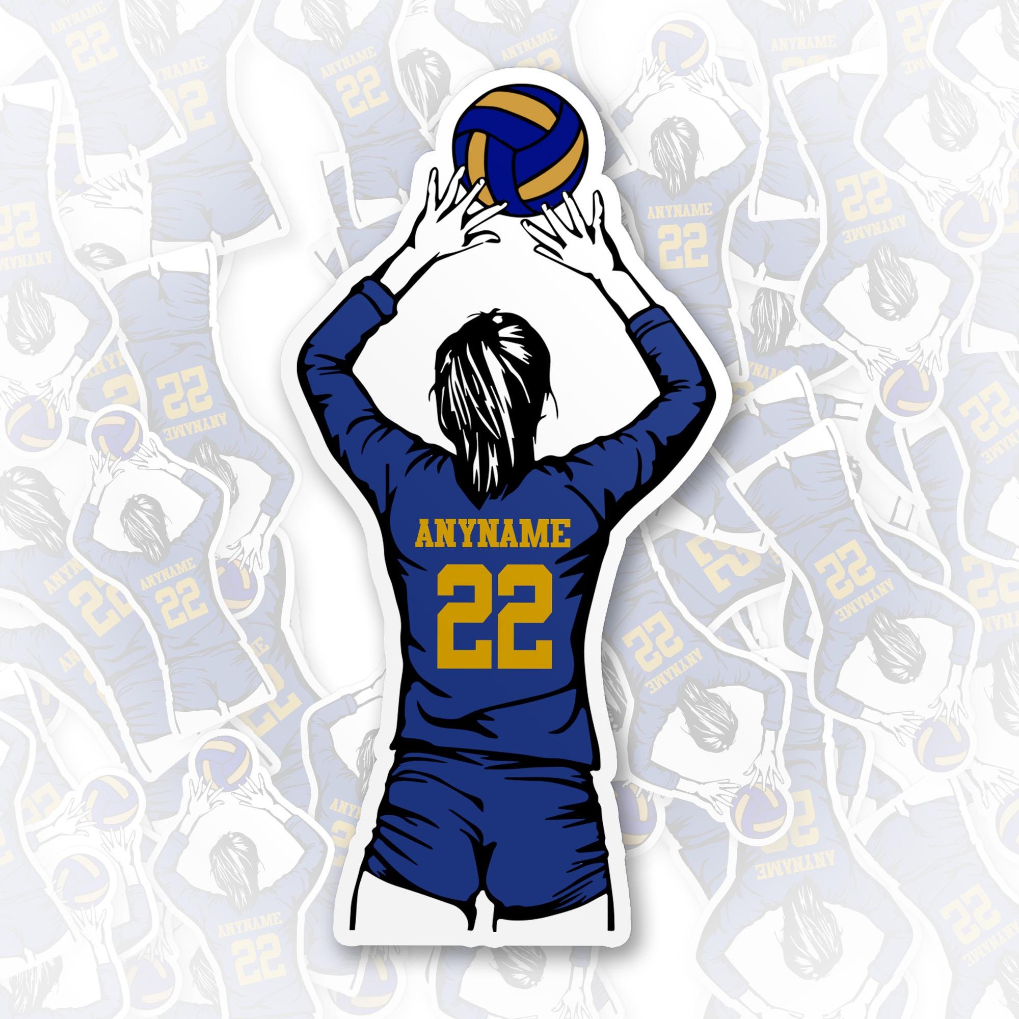 Personalized Volleyball Sticker, Custom Girl Volleyball Player Team ...