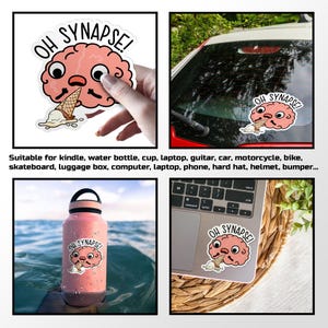 Oh Synapse Sticker, Funny Brain Stickers, Mental Health Anxiety Sticker ...