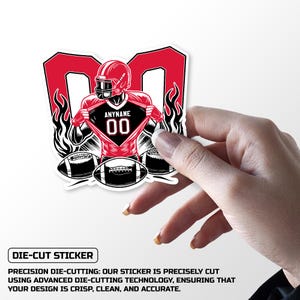 Custom Football Name, Personalized Football Player Name Number Sticker ...