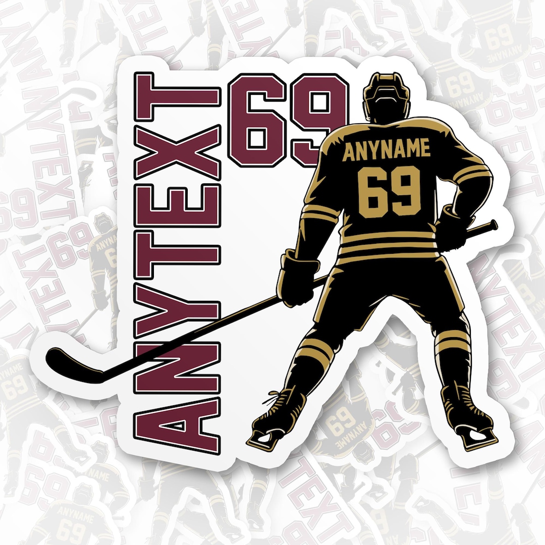 Personalized Hockey Player Backside Sticker, Custom Hockey Team Name ...