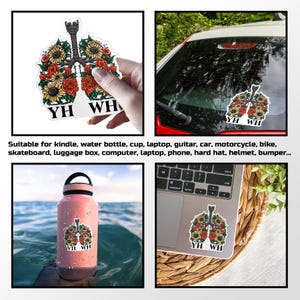YHWH Sticker Floral Lung Sticker, YAHWEH Lung Sticker, Faith Sticker ...