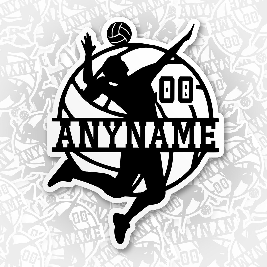 Custom Volleyball Name Sticker, Personalized Female Volleyball Player ...