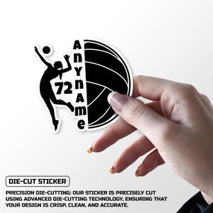 Personalized Volleyball Name Sticker, Custom Name Volleyball Stickers ...