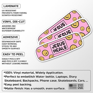 Jesus Heals Band Aid Sticker, Cross, Catholic, Mental Health, Christian ...