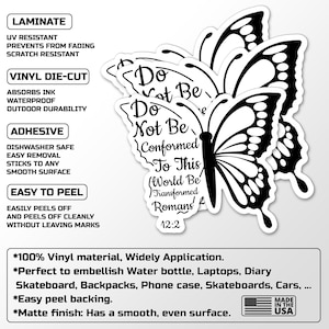 Romans 12 2 Do Not Conform to the Pattern of This World Sticker, Bible ...