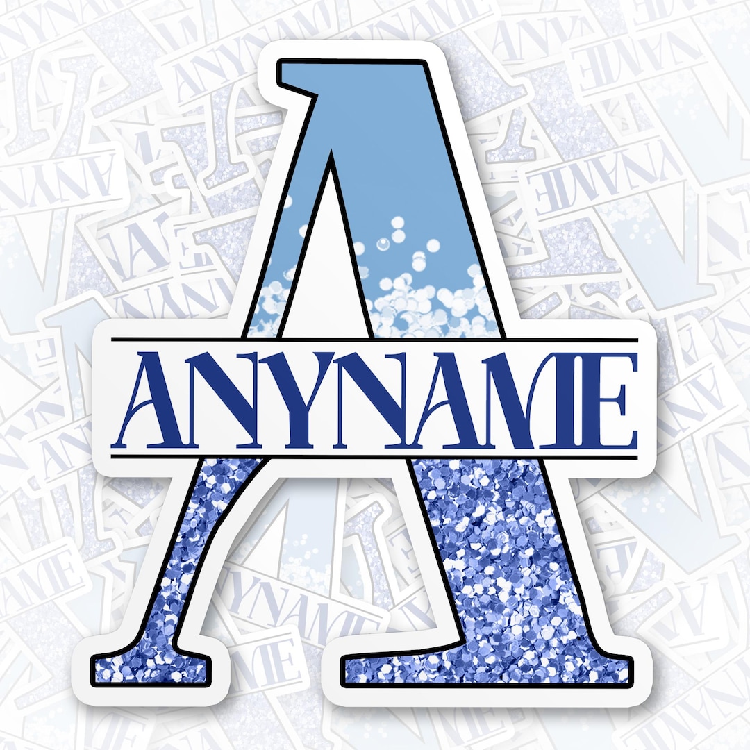 Custom Name Decal Sticker, Personalized Bling Glitter Name Stickers ...