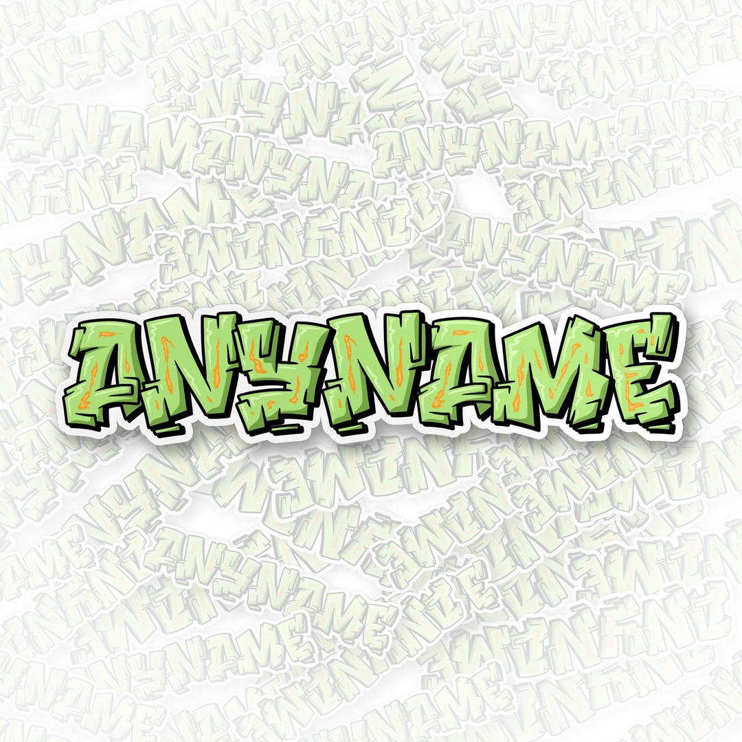 Custom Graffiti Name Sticker, Personalized Name Street Graffiti ...