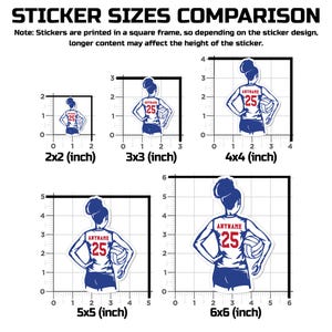 Personalized Volleyball Sticker, Custom Girl Volleyball Player Team ...