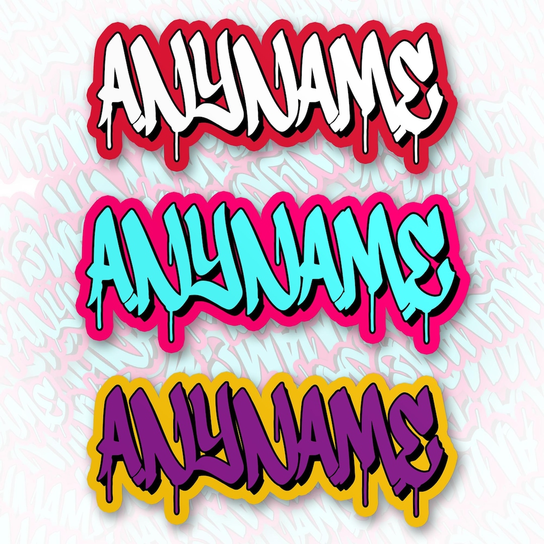 Custom Graffiti Name Sticker Personalized Name Stickers Spray Paint ...