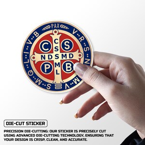 St Benedict Medal Catholic Sticker, Saint Benedict Stickers, Christian ...