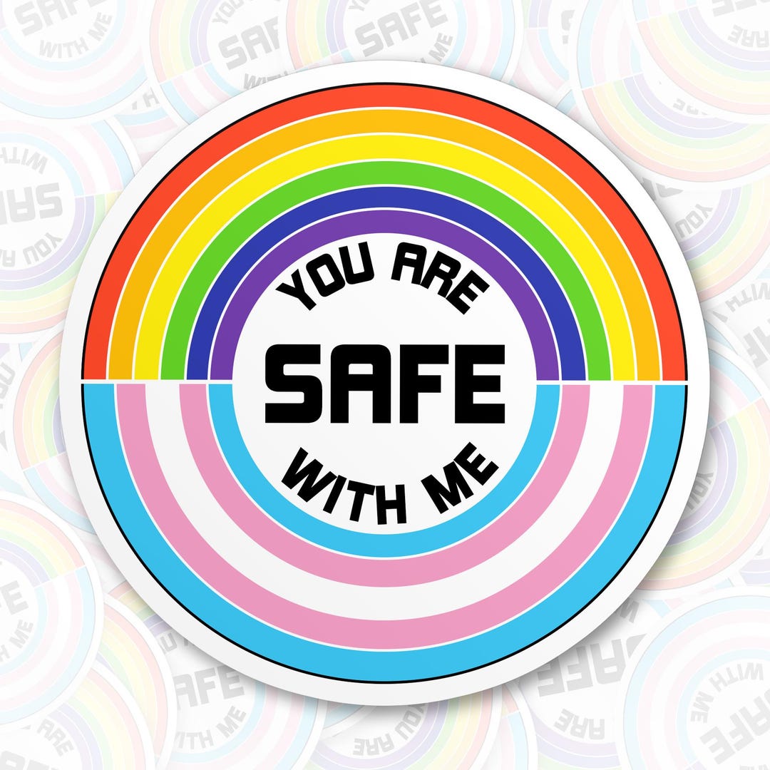 You Are Safe With Me Sticker, LGBTQ Stickers Pride Month Lesbian Queer ...