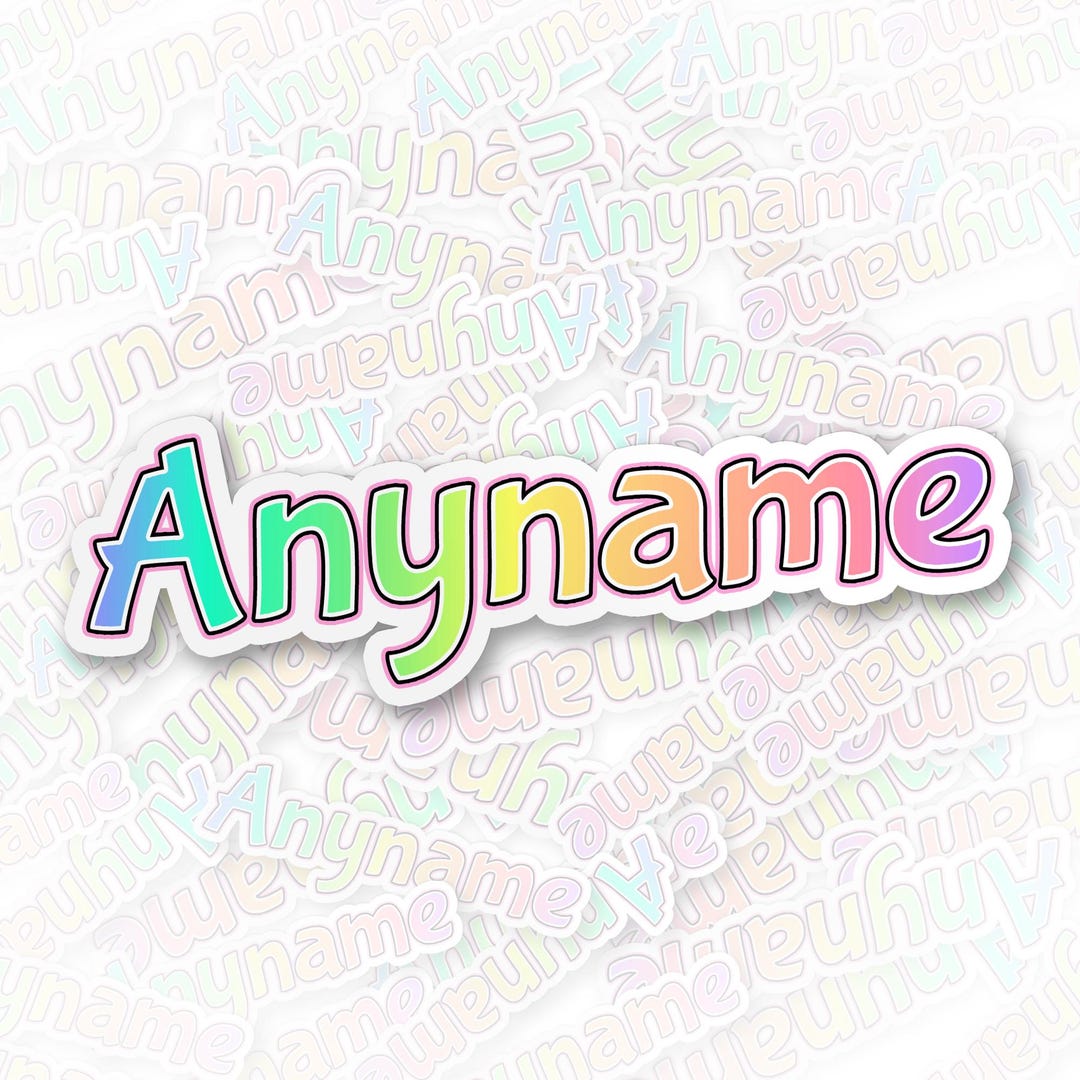 Custom Rainbow Name Sticker, Personalized Rainbow Name Cute Stickers ...