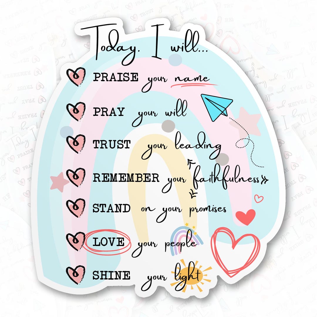 Today I Will Sticker, Christian Bible Stickers Religious Guitar Faith ...