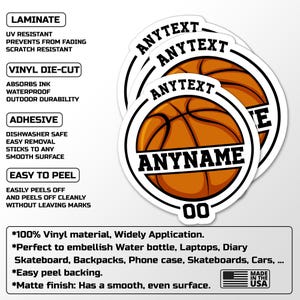 Personalized Basketball Team Decal Sticker, Custom Basketball Name ...