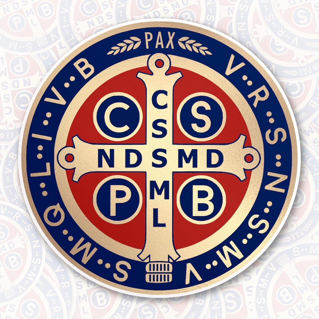 St Benedict Medal Catholic Sticker, Saint Benedict Stickers, Christian ...