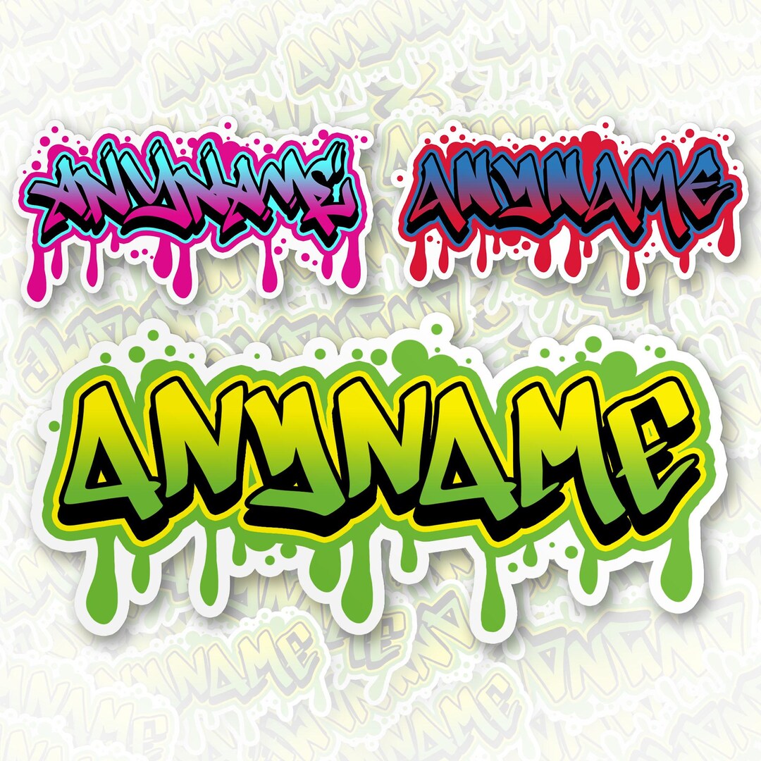 Custom Graffiti Name Decal Sticker, Personalized Graffiti Wall Name ...