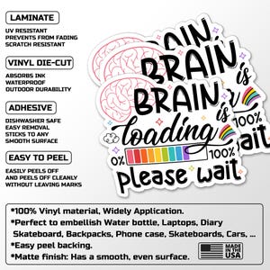 Brain is Loading Please Wait Sticker, Mental Health Stickers ADHD ...