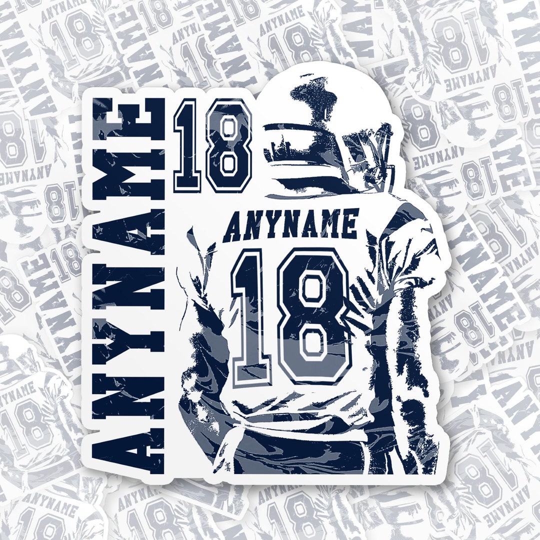 Custom Football Player Sticker, Personalized Choose Name and Jersey ...