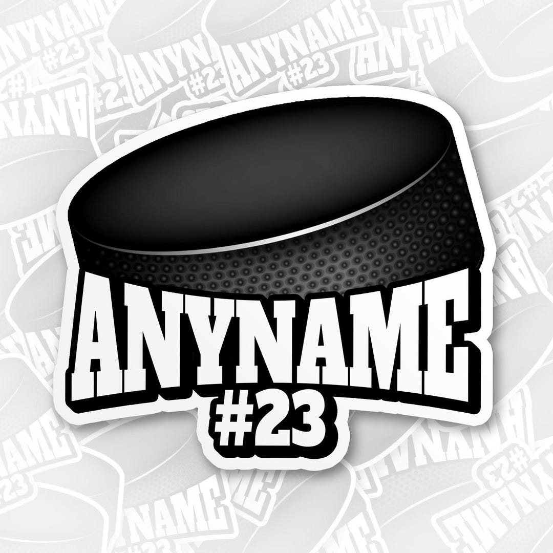 Personalized Hockey Sticker, Custom Sports Name Hockey Sticker, With ...