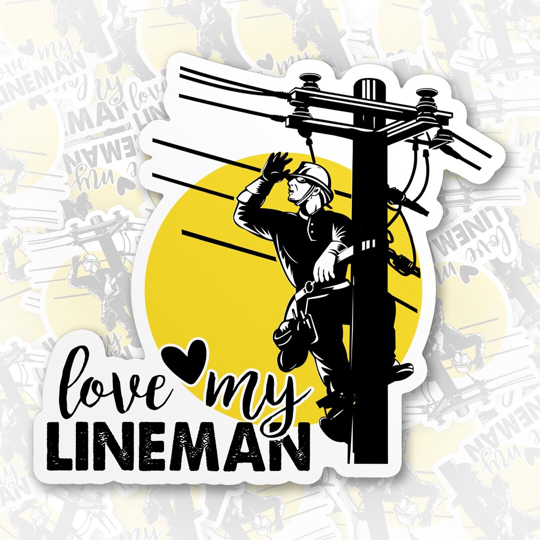 Love My Lineman Sticker, Blue Collar Lineman Decal Sticker, Work Humor ...