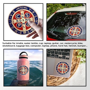 St Benedict Medal Catholic Sticker, Saint Benedict Stickers, Christian ...