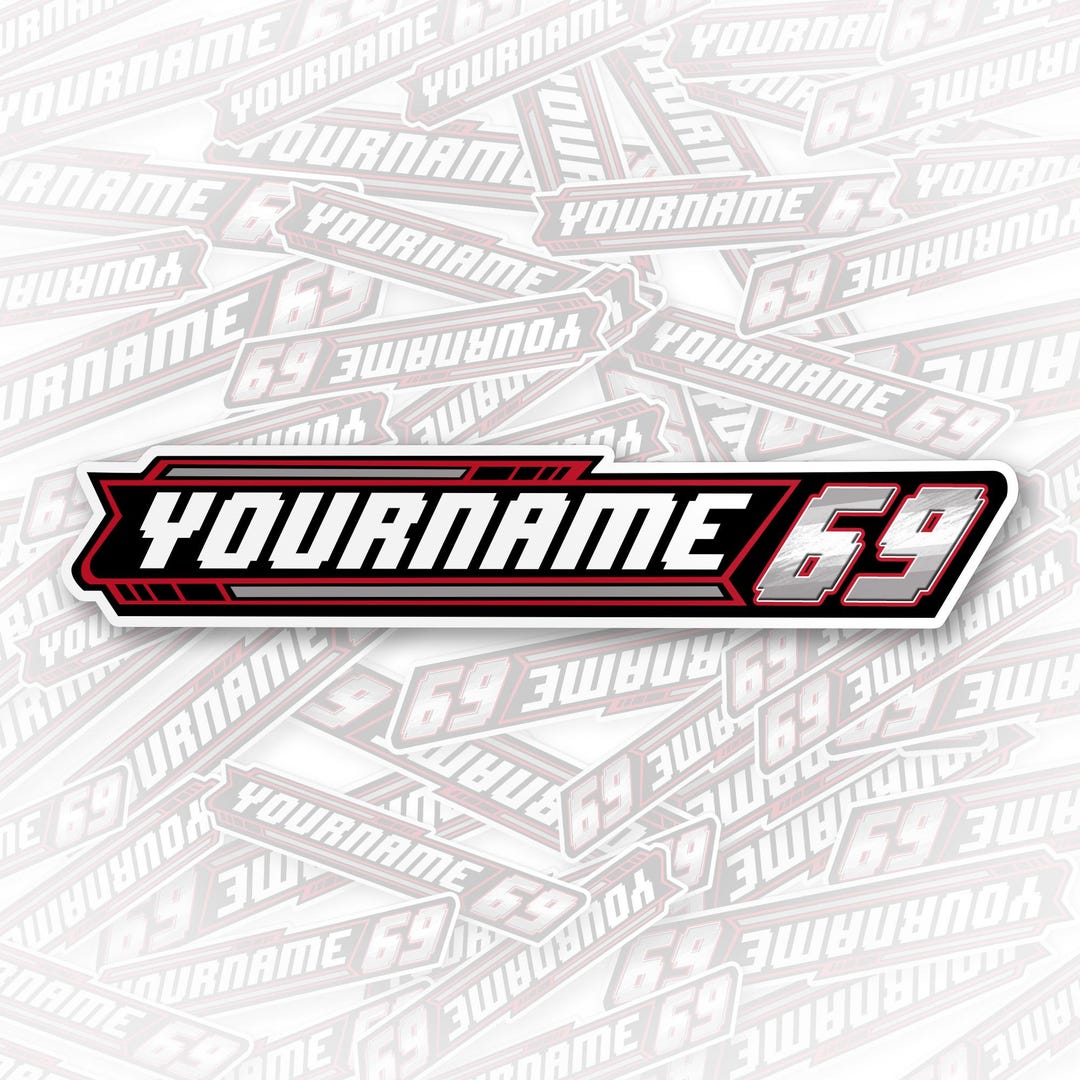 Custom Racing Name, Number Decal Sticker, Personalized Racing Cars ...