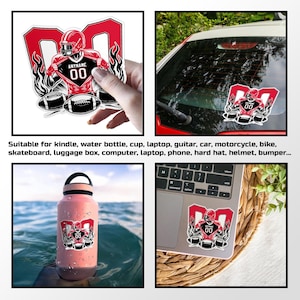 Custom Football Name, Personalized Football Player Name Number Sticker ...