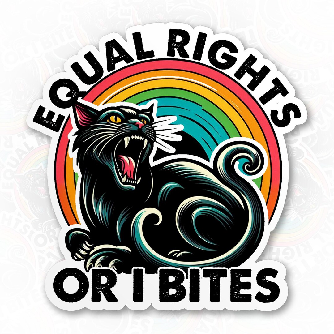 Equal Rights or I Bites Sticker Political Liberal Leftist Feminist ...