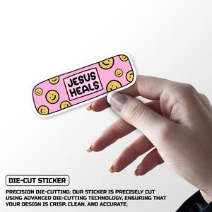 Jesus Heals Band Aid Sticker, Cross, Catholic, Mental Health, Christian ...