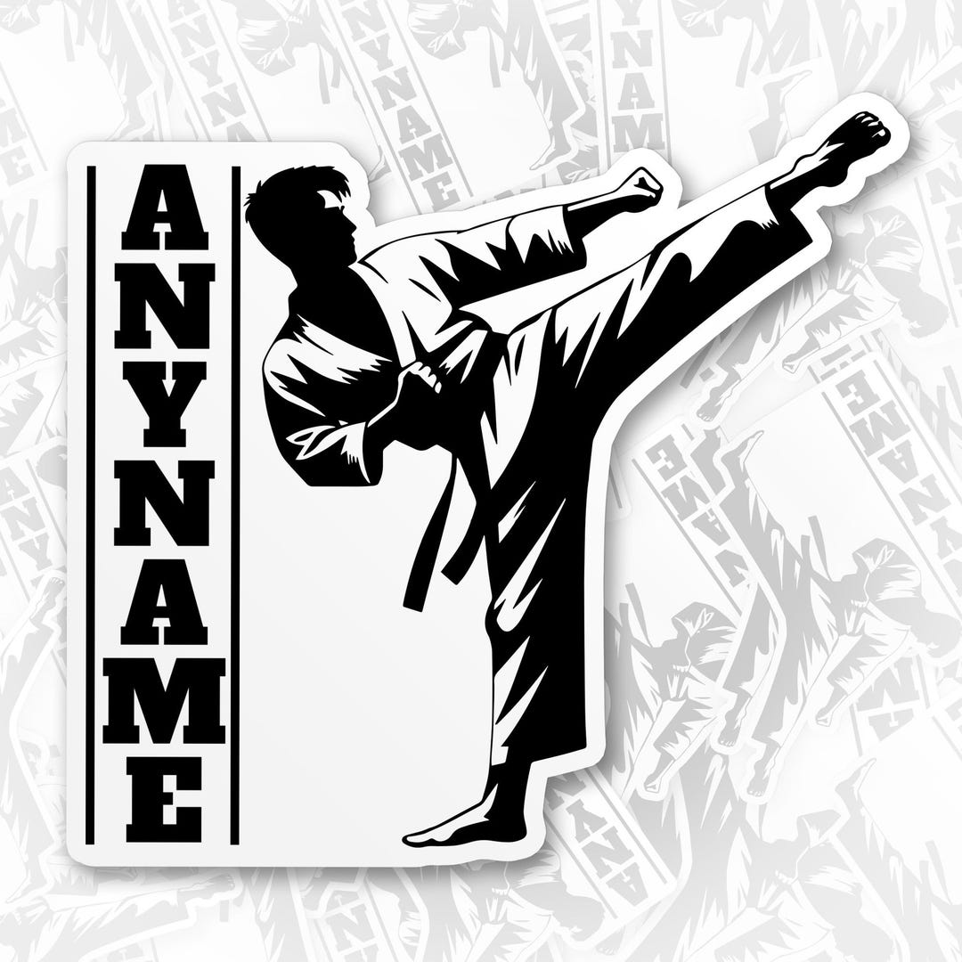 Custom Martial Arts Sticker, Personalized Taekwondo Karate Name ...