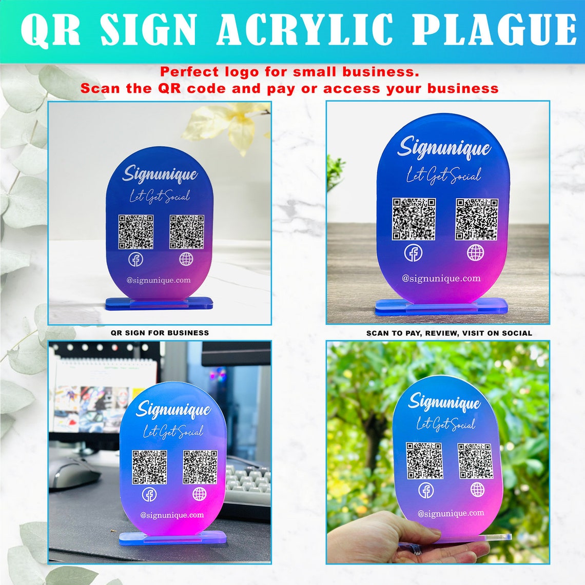 Custom QR Code Sign, Personalized QR Sign, Payment Method Sign, QR Code ...