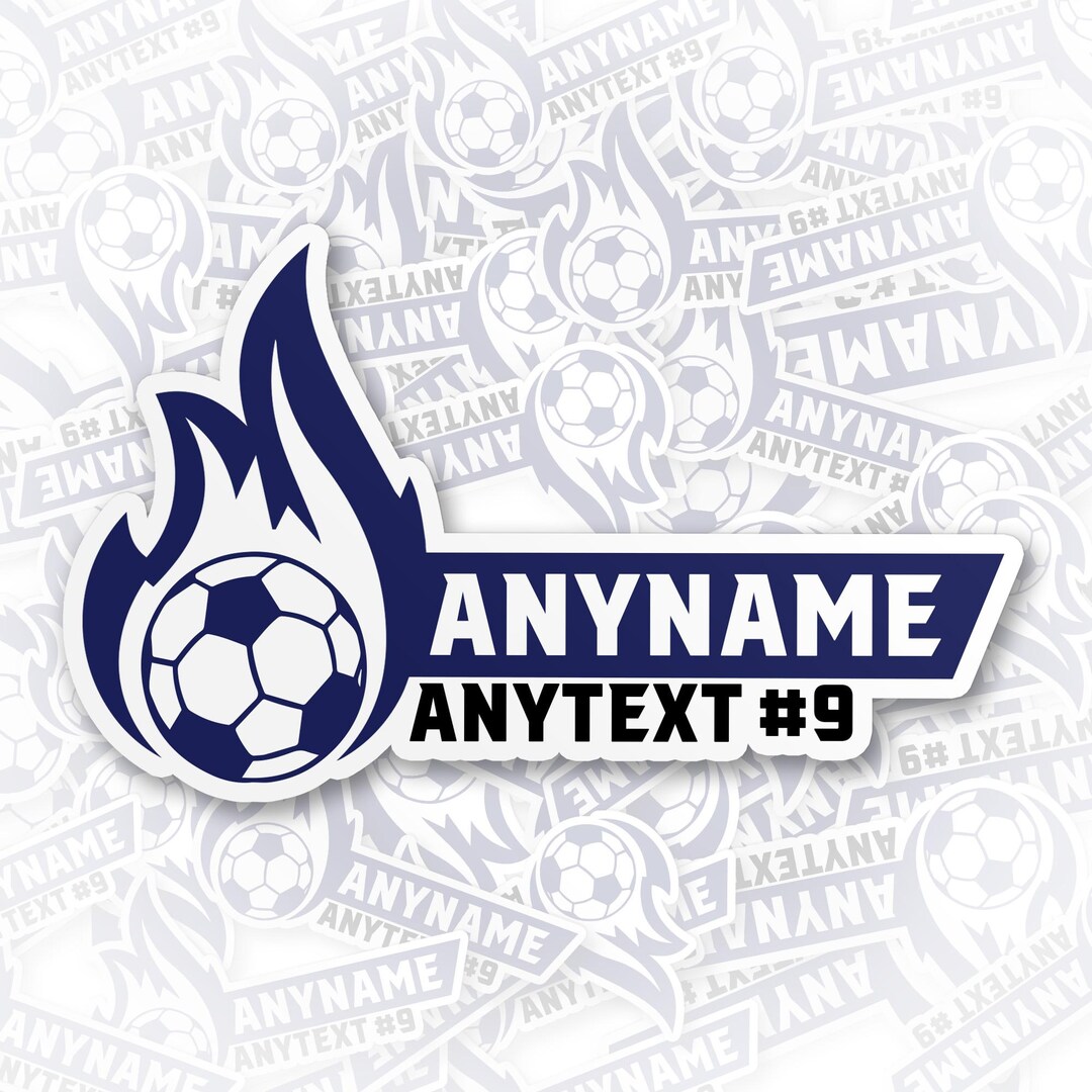 Personalized Soccer Sticker, Custom Soccer Name and Number Stickers ...
