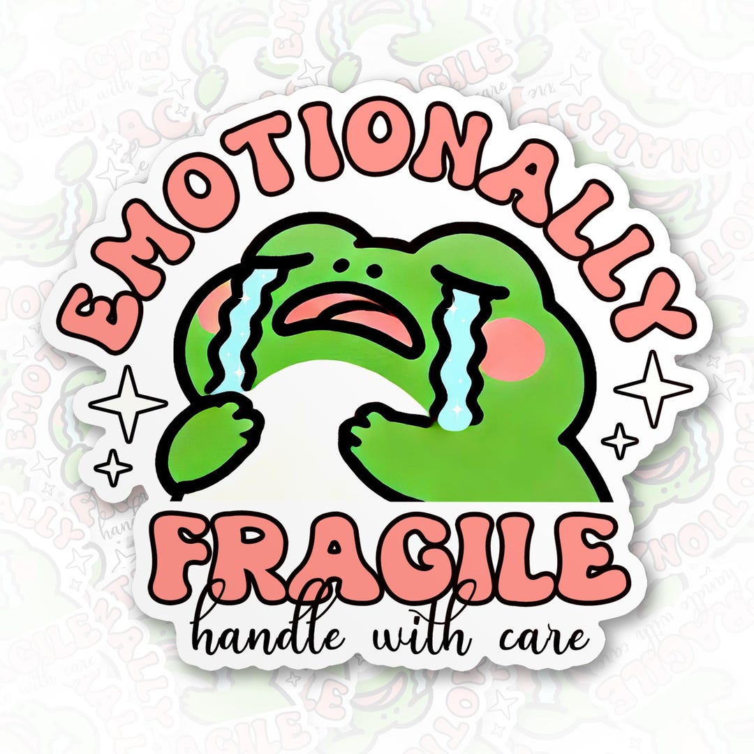 Emotionally Fragile Handle With Care Sticker, Mental Health Stickers ...